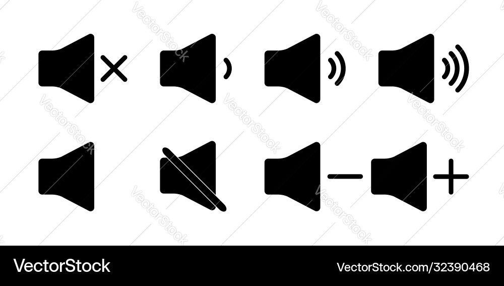 Sound icon mute volume and audio up or down Vector Image
