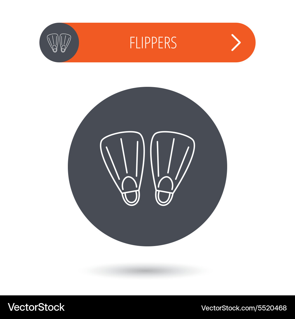 Swimming flippers icon diving sign Royalty Free Vector Image