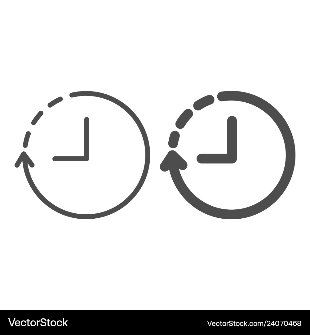 Three hours left line and glyph icon finish time Vector Image