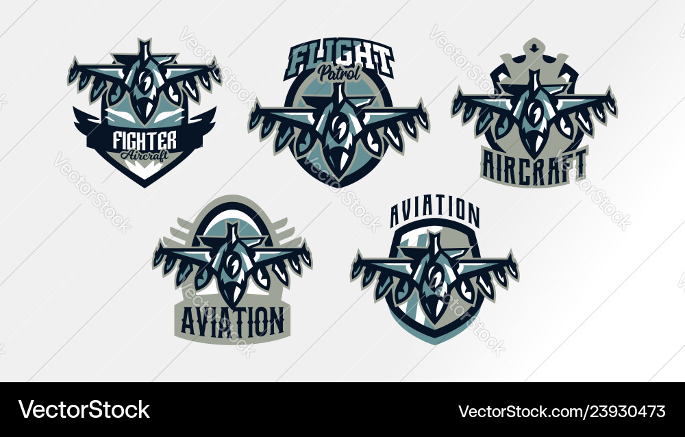 A set of colorful logos badges emblems Royalty Free Vector