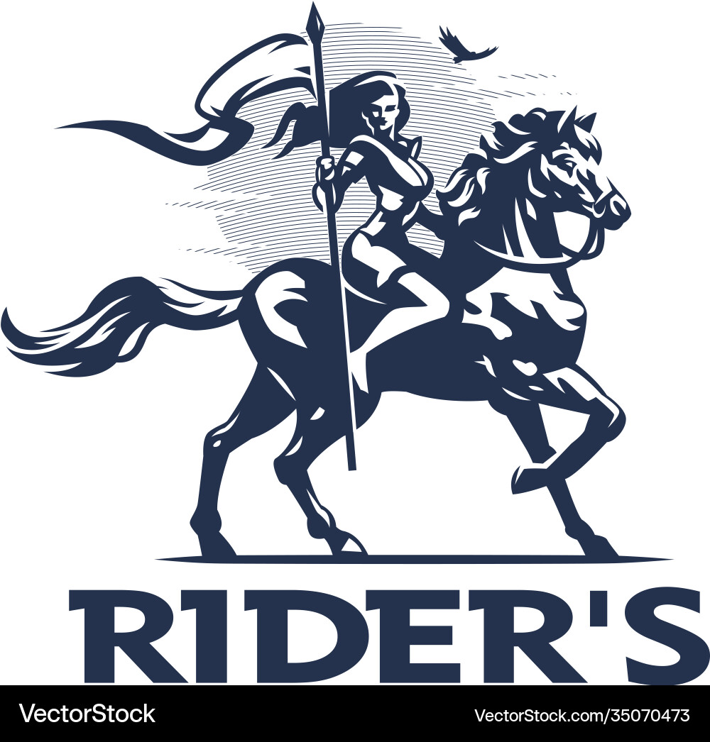 A woman rider Royalty Free Vector Image - VectorStock