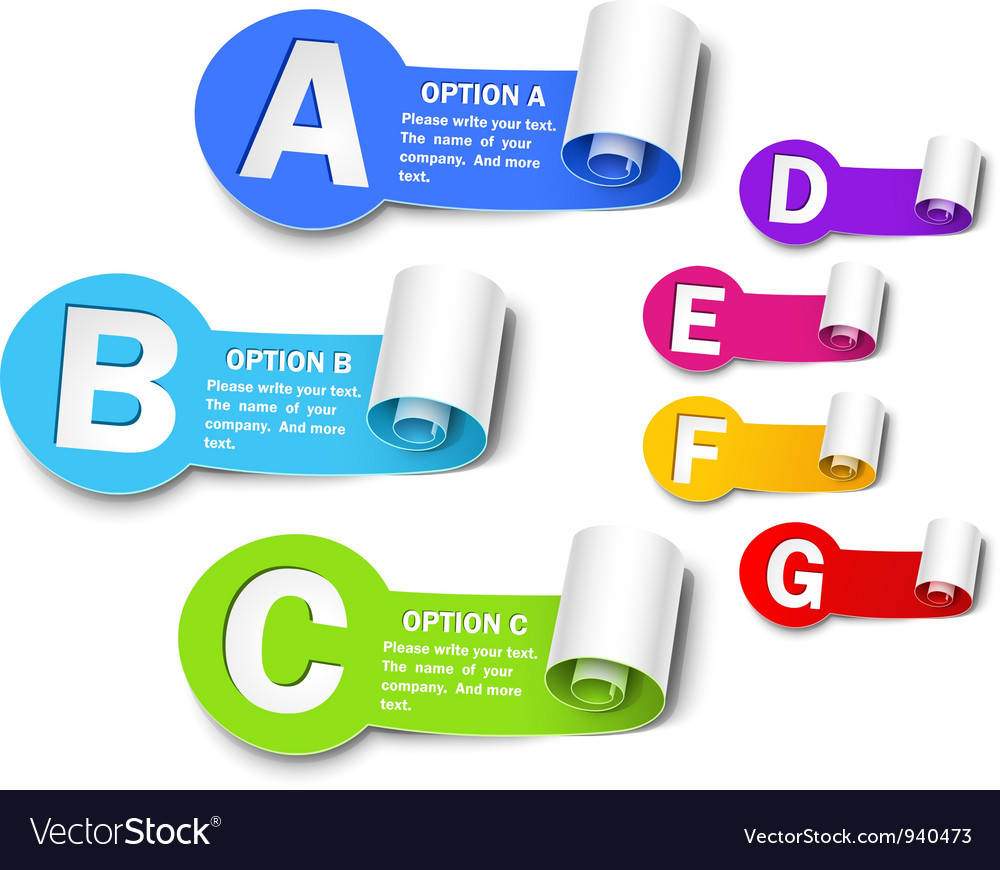 Collection of color labels Royalty Free Vector Image