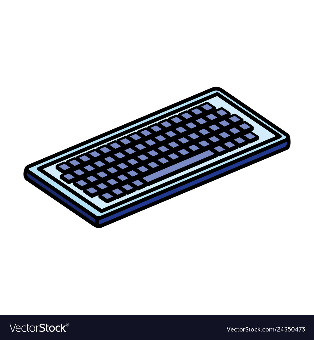 Computer keyboard isolated icon Royalty Free Vector Image