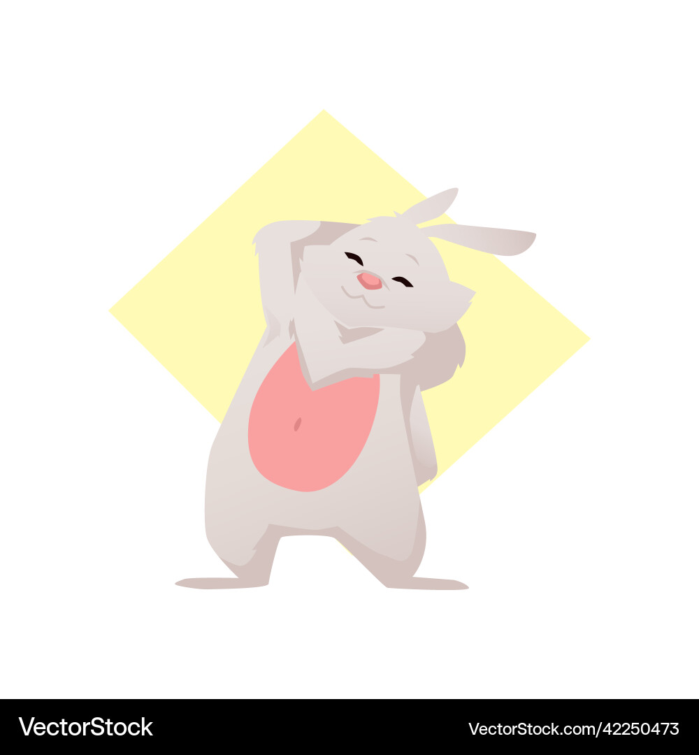 Cute cartoon rabbit isolated on white background Vector Image
