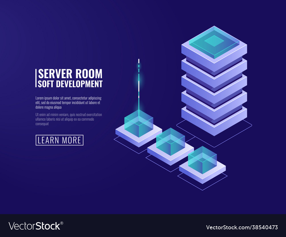 Digital technology data server cloud storage Vector Image