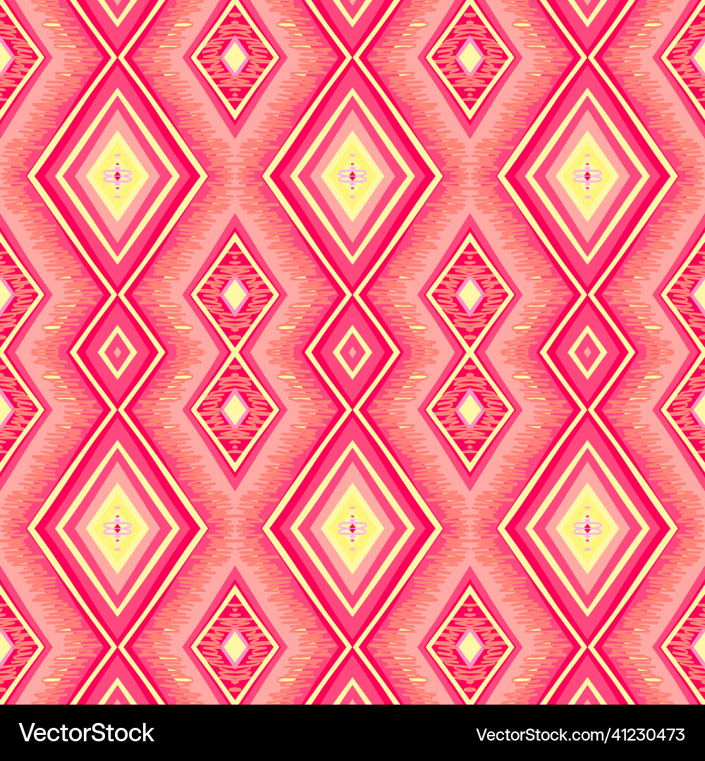 Ethnic zigzag pattern in retro colors seamless Vector Image