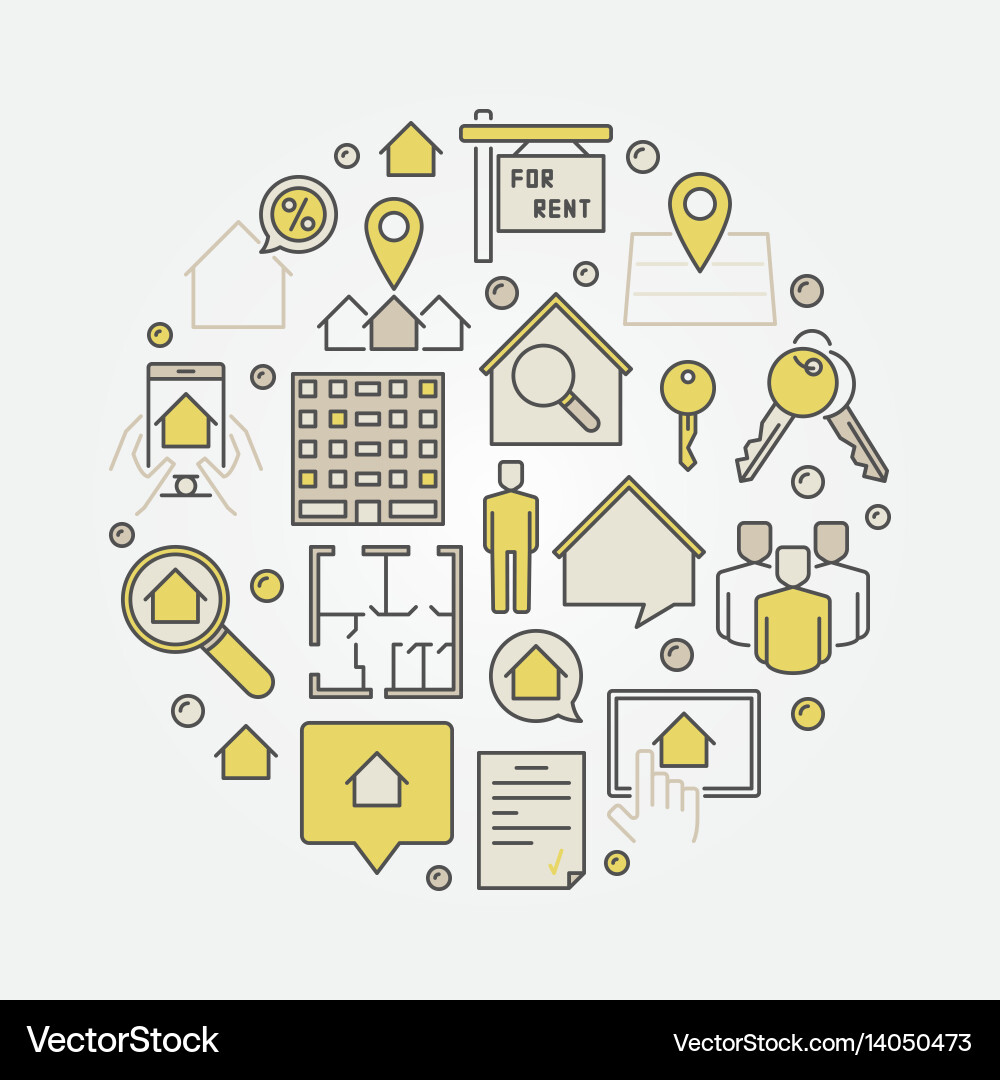 House for rent colorful Royalty Free Vector Image