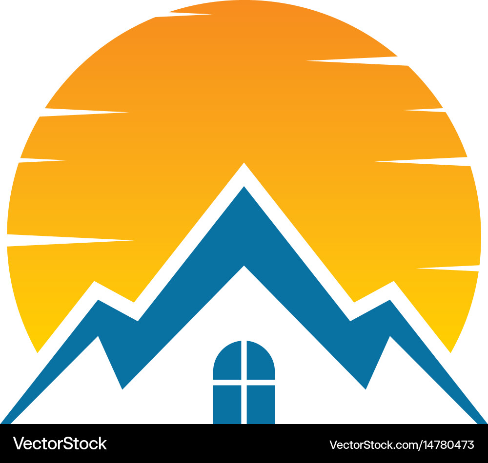 House sunset logo image Royalty Free Vector Image