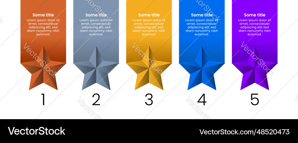 Infographic template 5 stars with text rating Vector Image