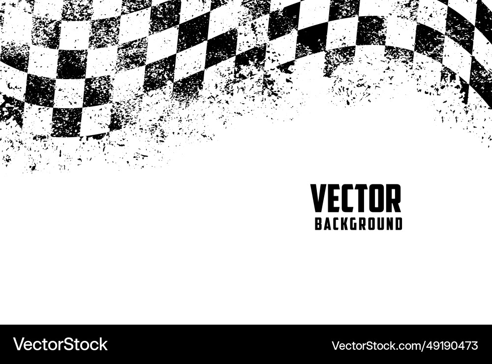 Racing flag grunge background monochrome Vector Image