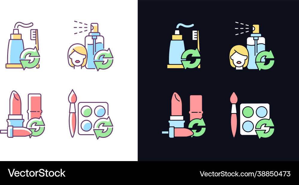 Refill and reuse light dark theme rgb color Vector Image