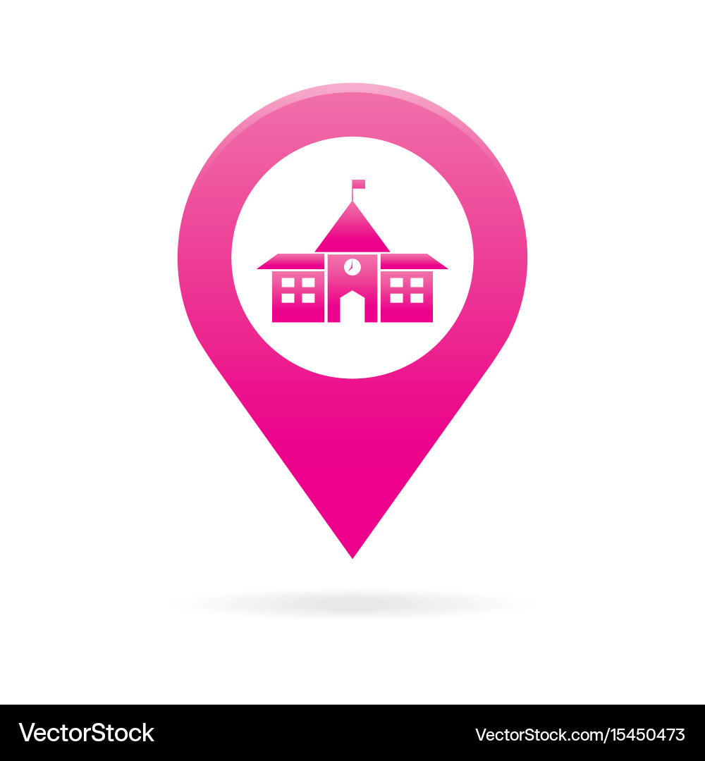 School map pointer icon marker gps location flag Vector Image