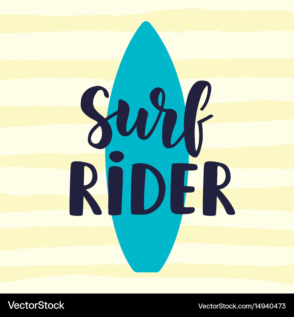 Surf rider poster in retro style Royalty Free Vector Image