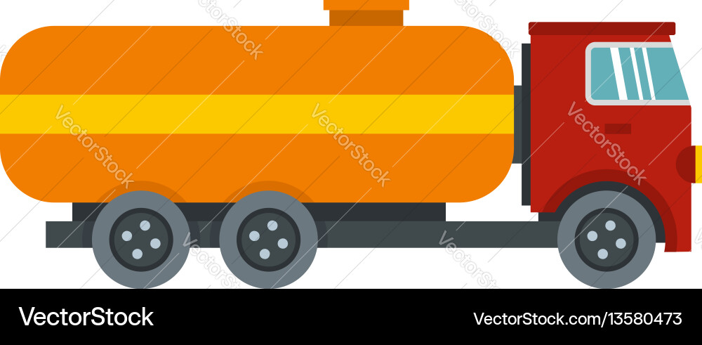 Tanker truck icon flat style Royalty Free Vector Image