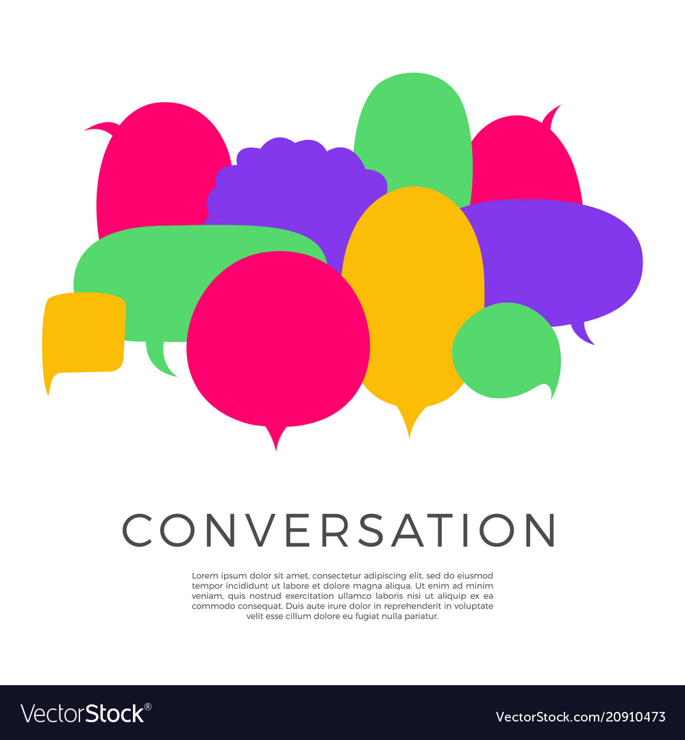 Trendy speech bubbles set in flat design Vector Image
