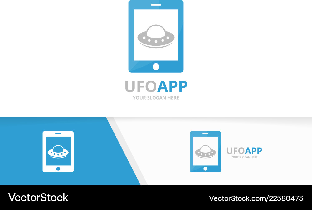 Ufo and phone logo combination spaceship Vector Image