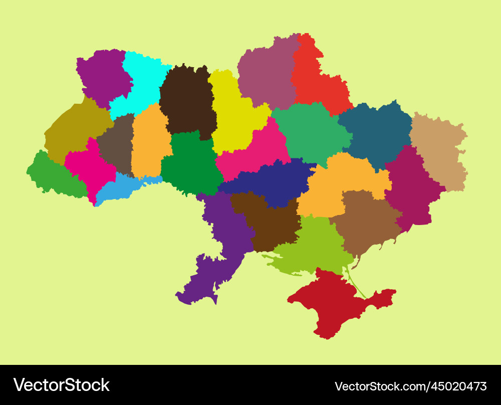 Ukraine is divided into regions bright graphics Vector Image
