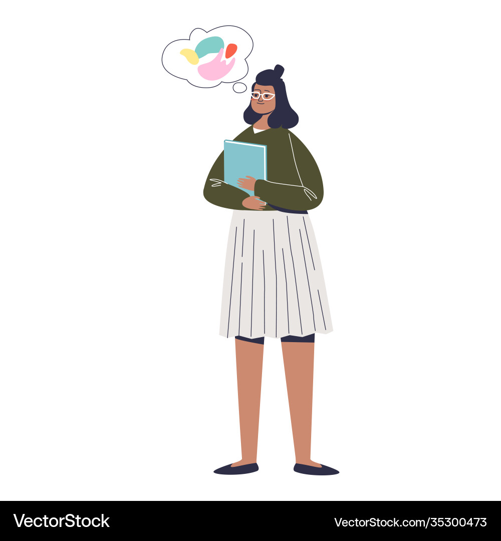 Young girl introvert type with imagination cute Vector Image
