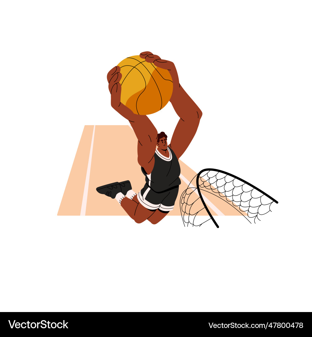 Basketball player with ball in hands throwing Vector Image