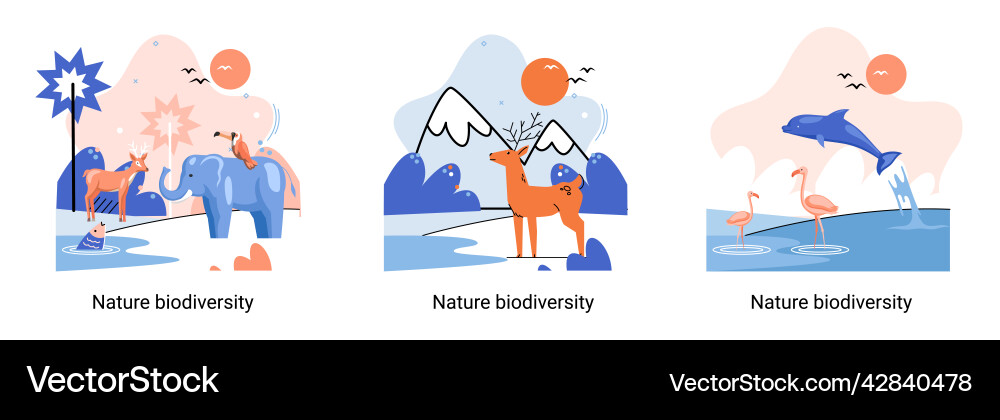 Biodiversity in nature as environment variety Vector Image