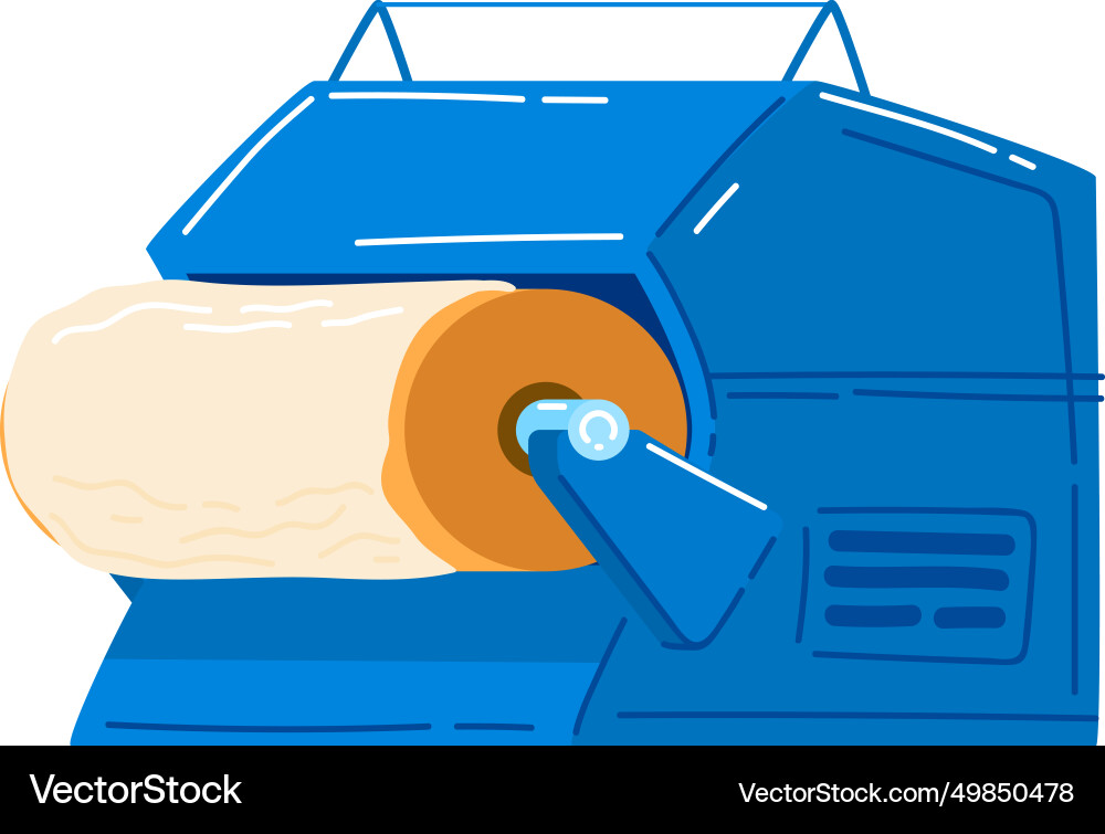 Blue industrial paper roll processing machine Vector Image