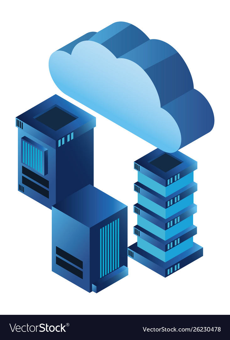 Cloud computing technology 3d symbol Royalty Free Vector