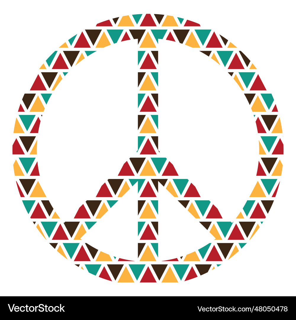 Colorful triangle shapes peace symbol Royalty Free Vector