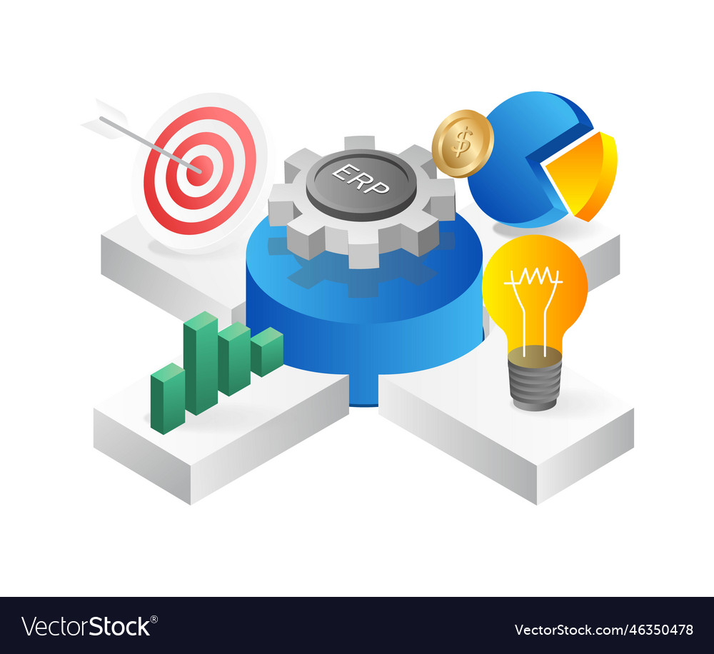 Enterprise resource planning erp business circle Vector Image