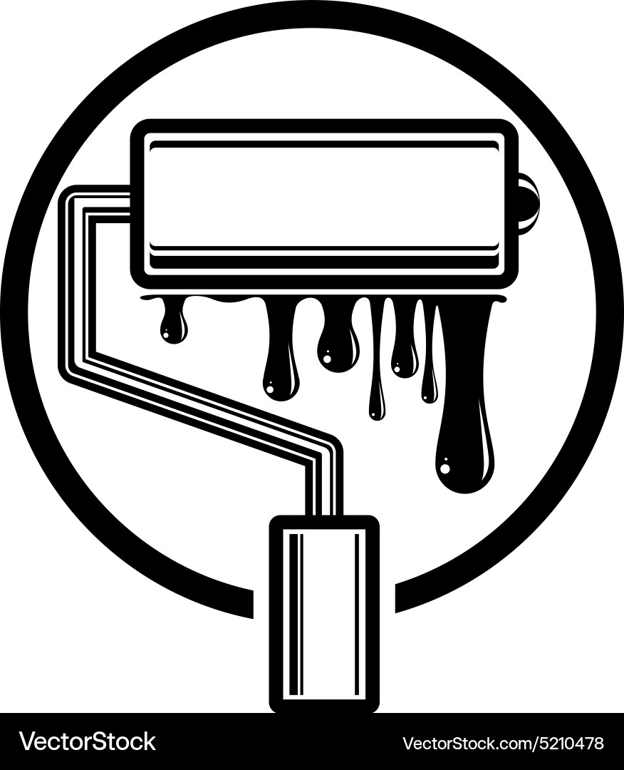 Graphic paint roller with smears renovat Vector Image