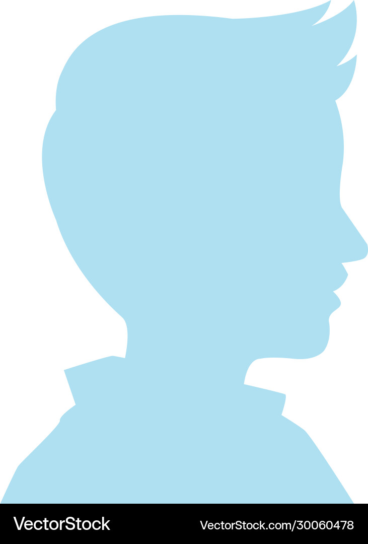 Happy little boy profile avatar character Vector Image
