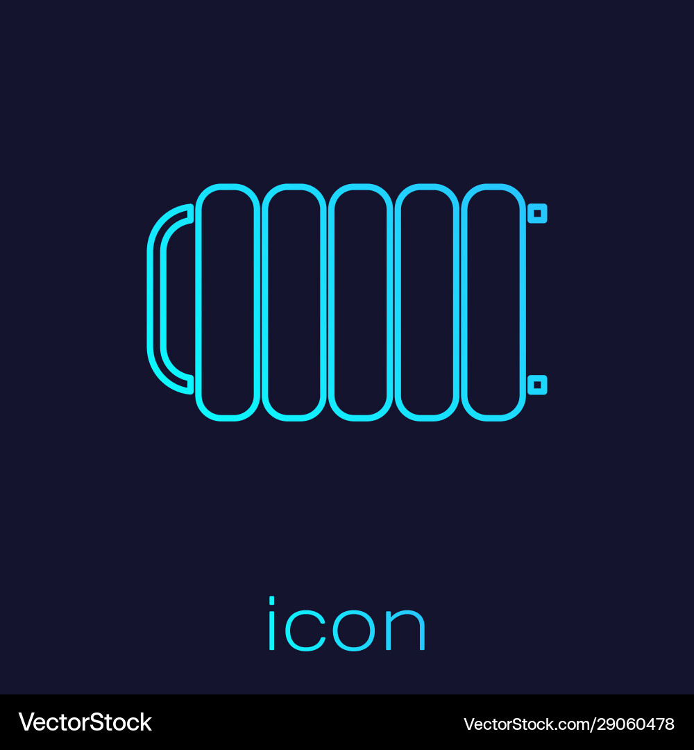 Turquoise line heating radiator icon isolated Vector Image