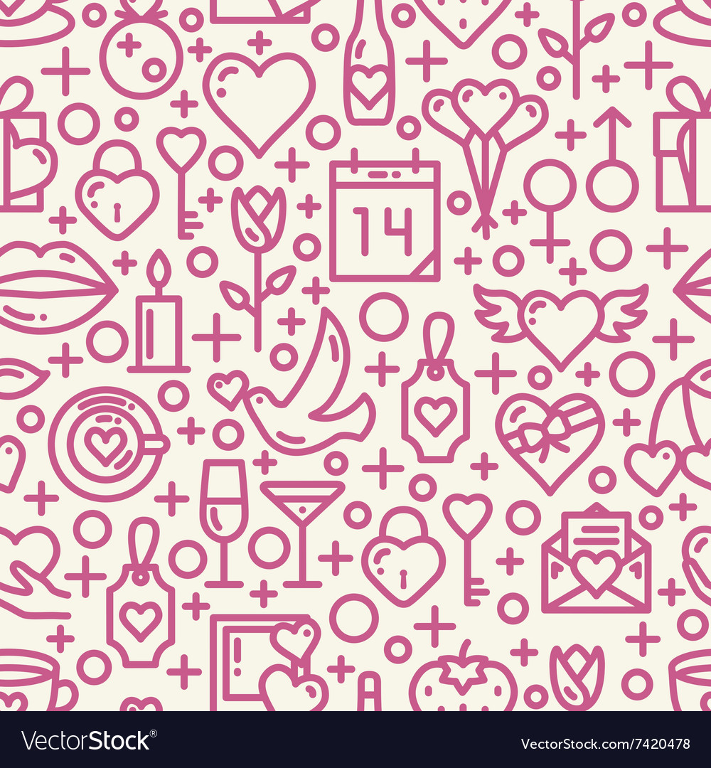 Valentines day love seamless pattern Royalty Free Vector Valentines day love seamless pattern Royalty Free Vector