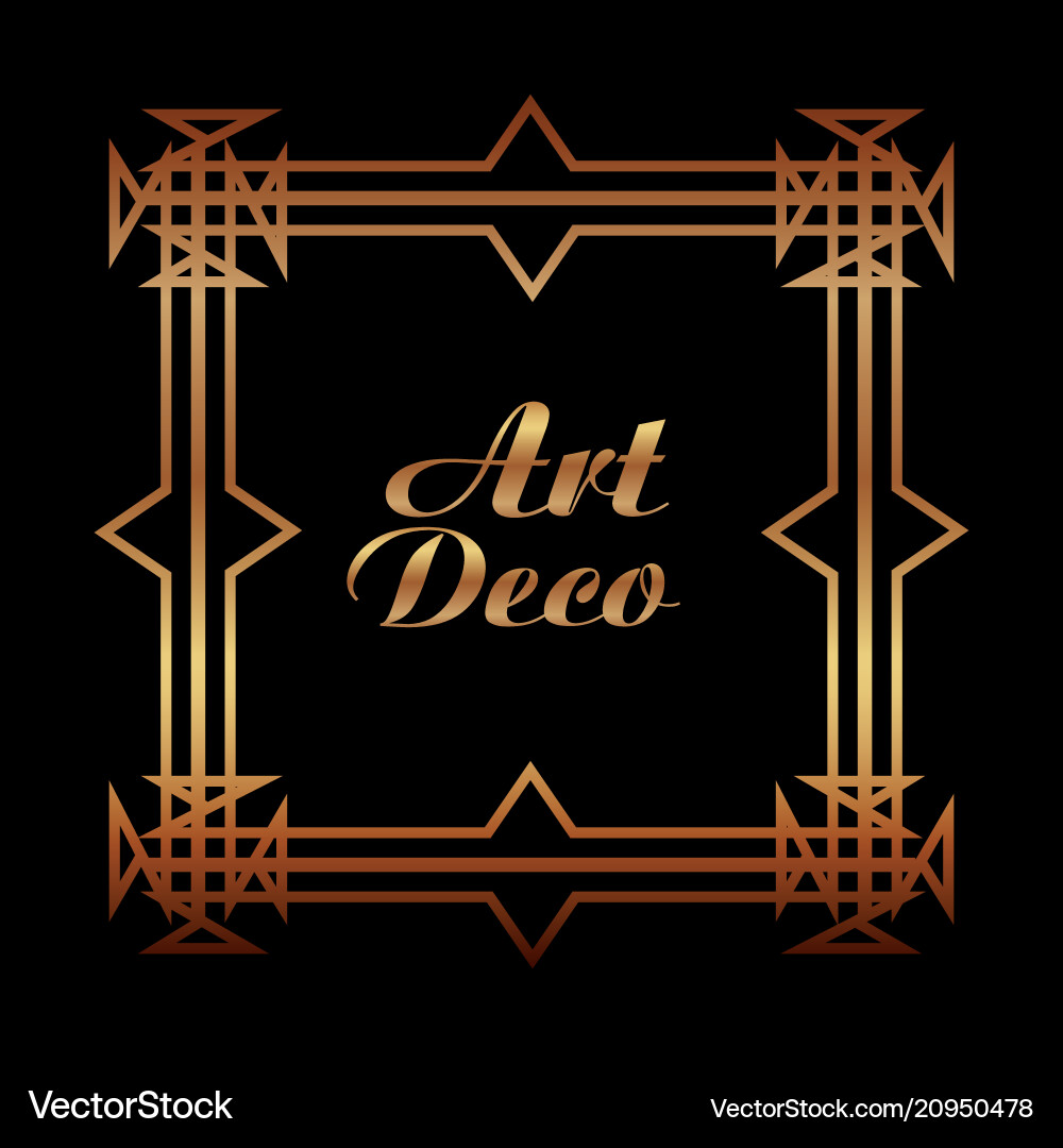 Vintage geometric shape art deco retro frame Vector Image