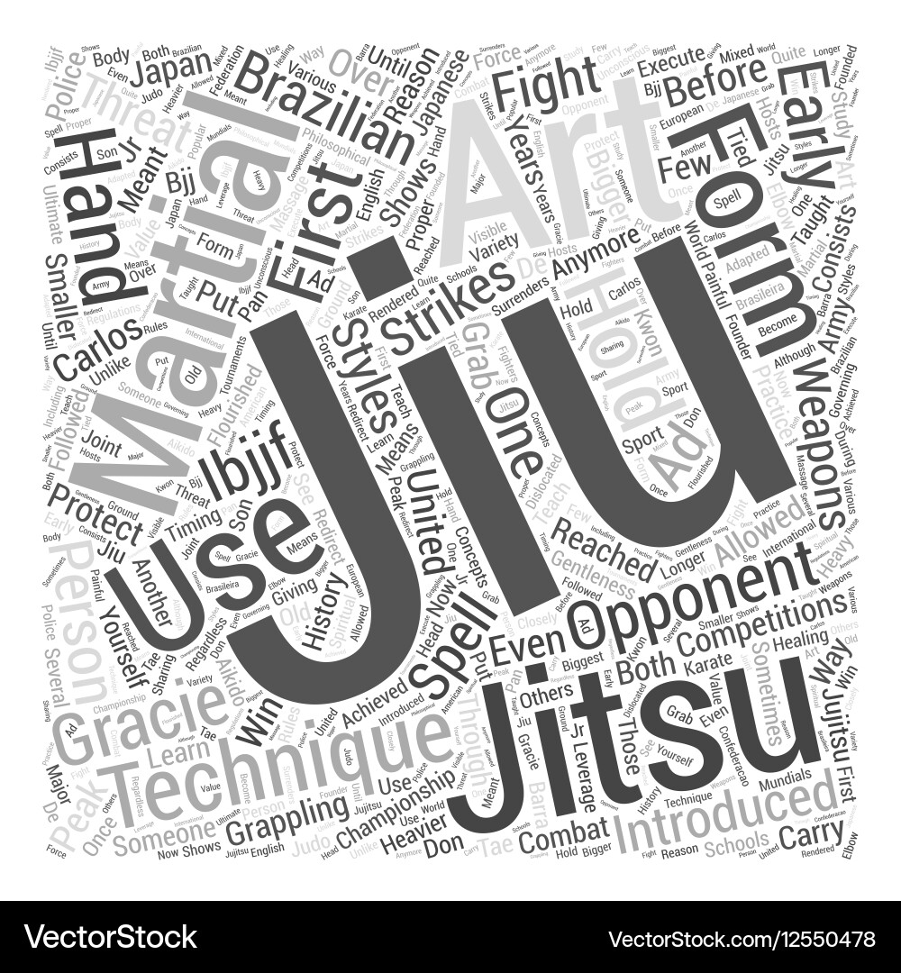 What is jiu jitsu word cloud concept Royalty Free Vector