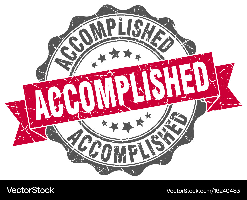 Accomplished stamp sign seal Royalty Free Vector Image