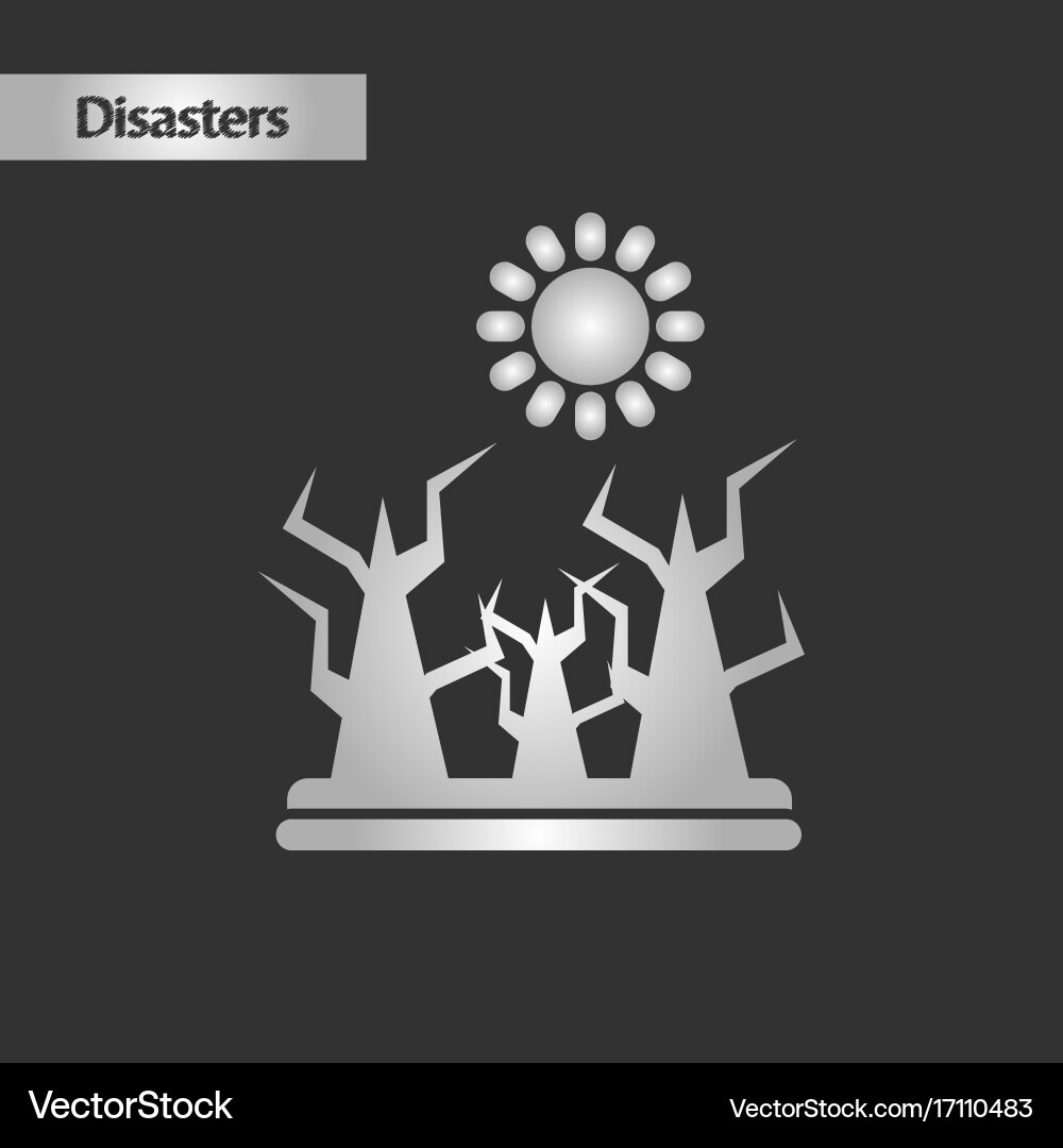 Black and white style nature drought disaster Vector Image