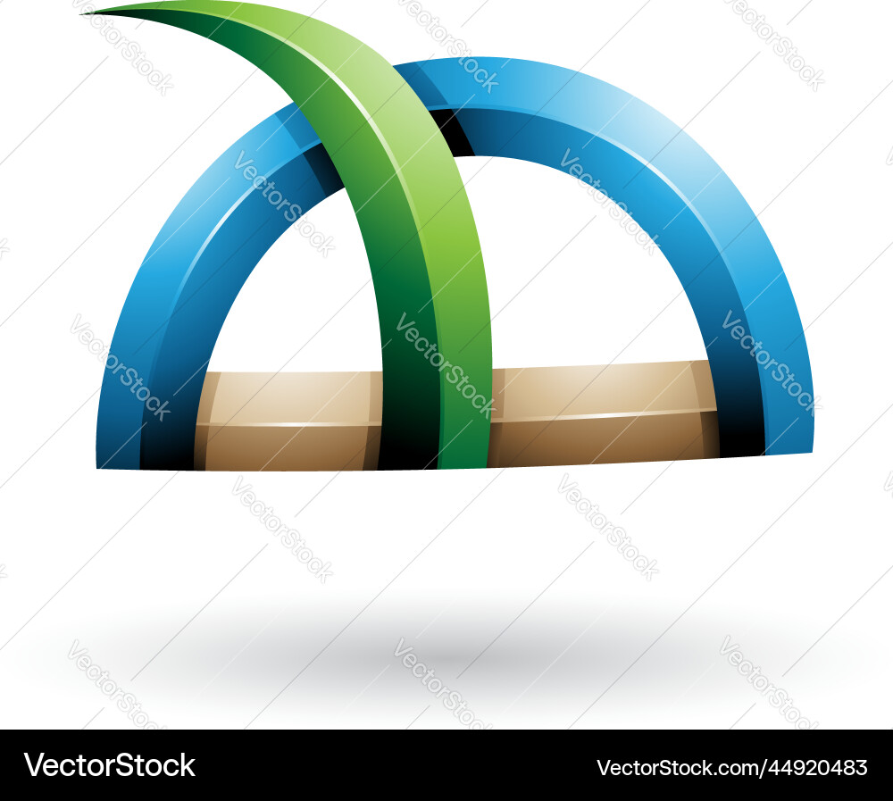 Blue and green glossy grass like spiky shape Vector Image