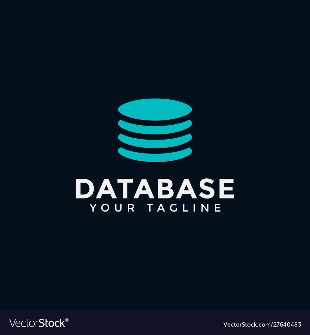 Circle database digital storage logo design Vector Image