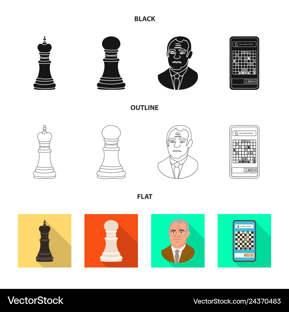 Design of checkmate and thin logo Royalty Free Vector Image