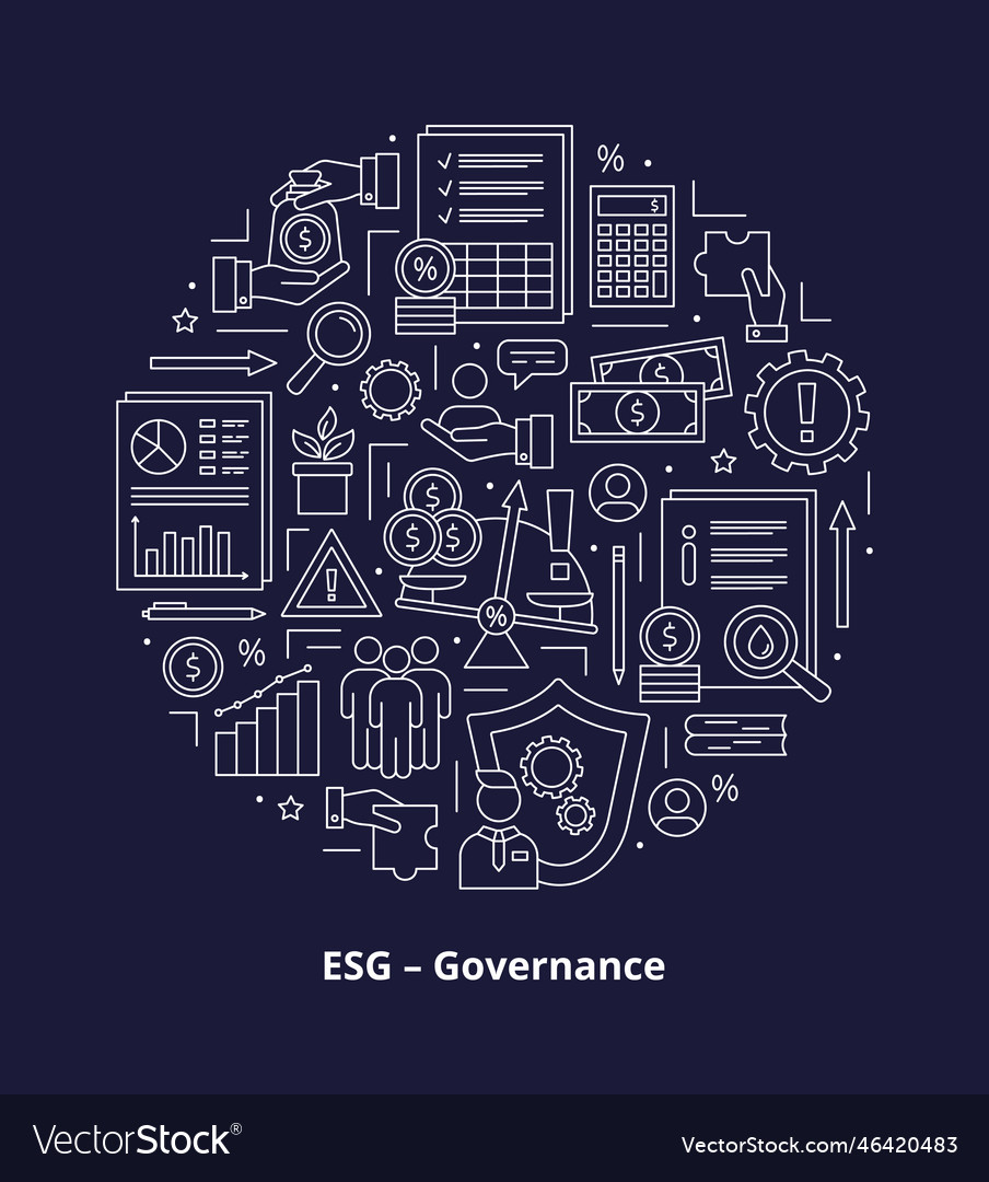 Esg governance concepts icons set icons placed Vector Image