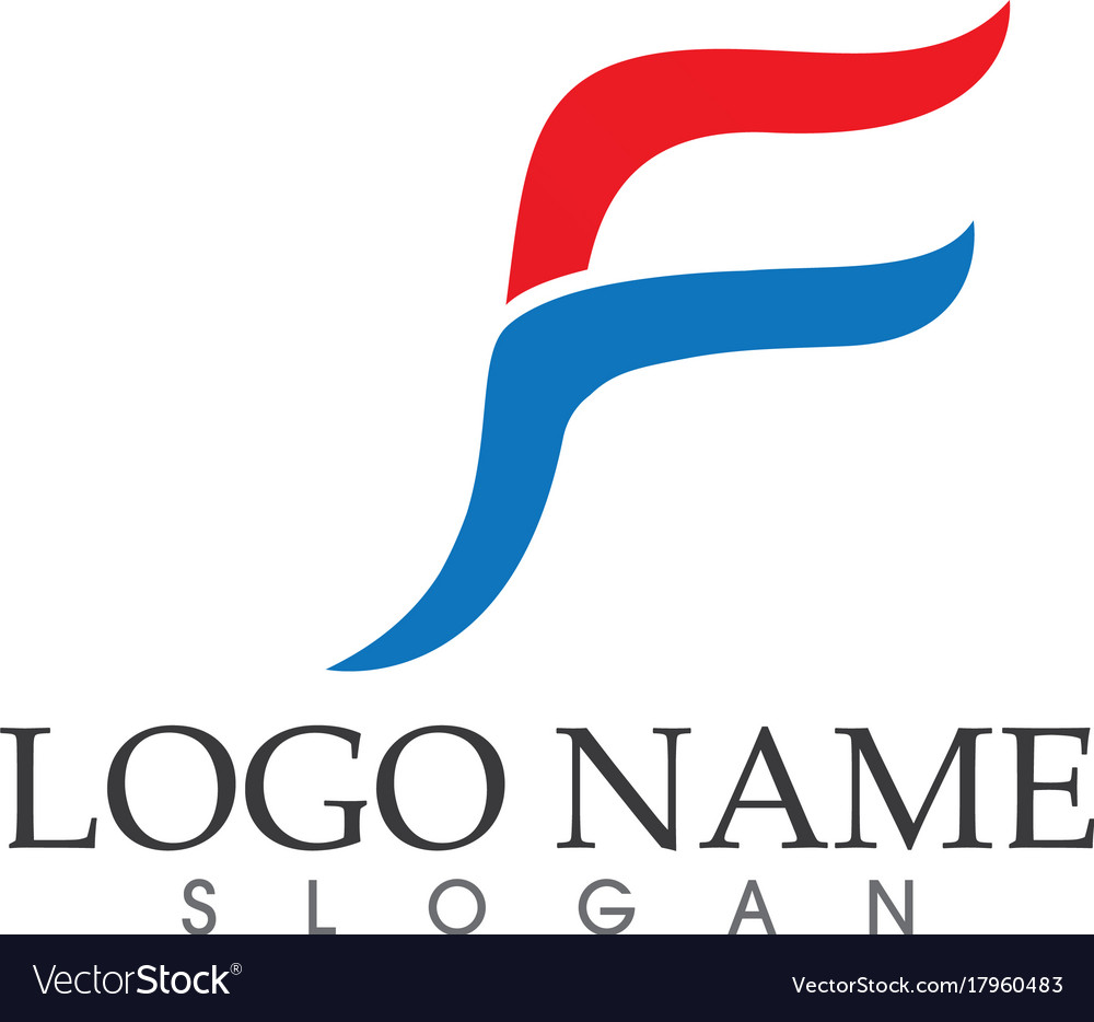 F letter logo and symbols template icons Vector Image