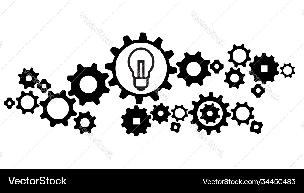 Gears in progress design banner big idea icon Vector Image