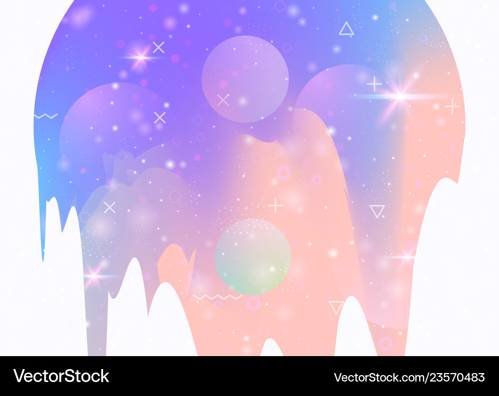 Holographic background with abstract cosmos Vector Image