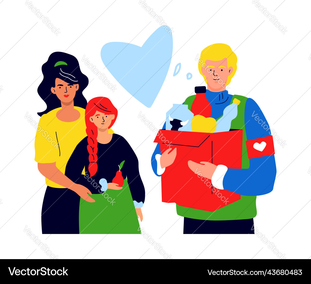 Humanitarian aid - modern colorful flat design Vector Image