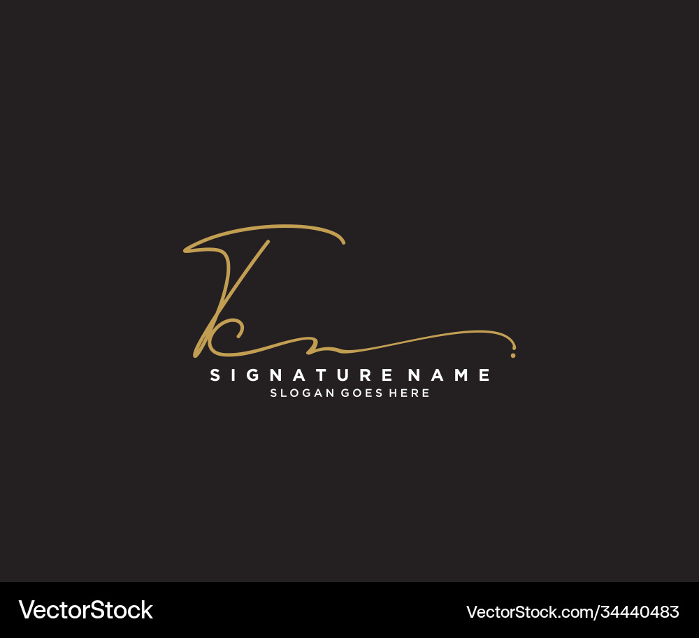 Letter tc signature logo template Royalty Free Vector Image