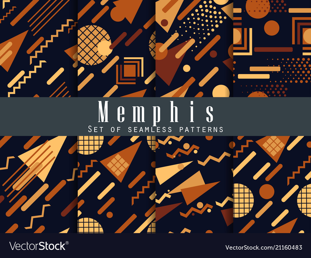Memphis seamless pattern geometric elements Vector Image