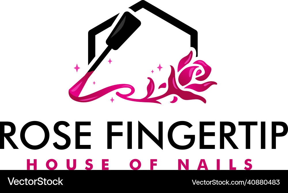 Minimalist flat simple rose fingertip logo design Vector Image
