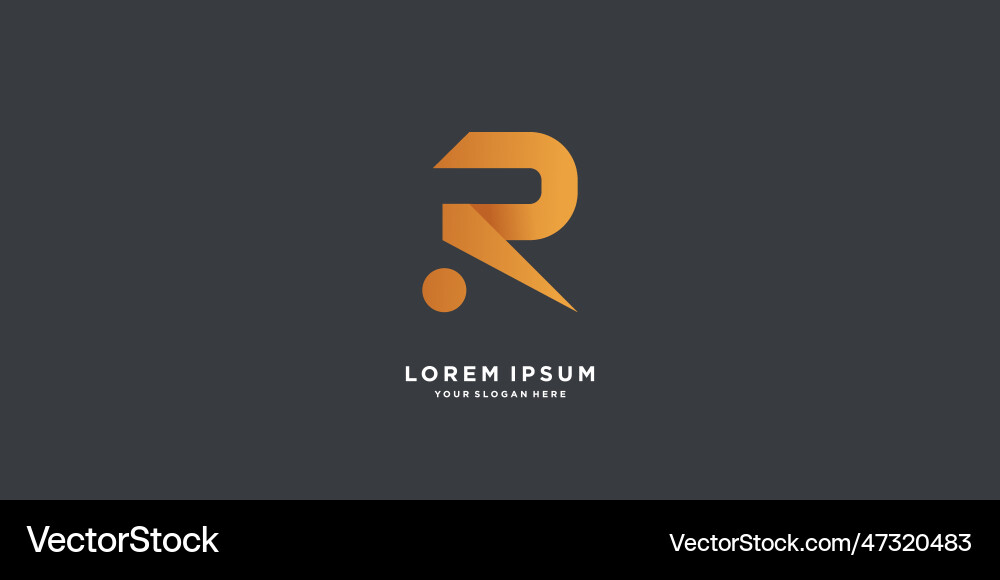 Monogram logo design initial letter r Royalty Free Vector