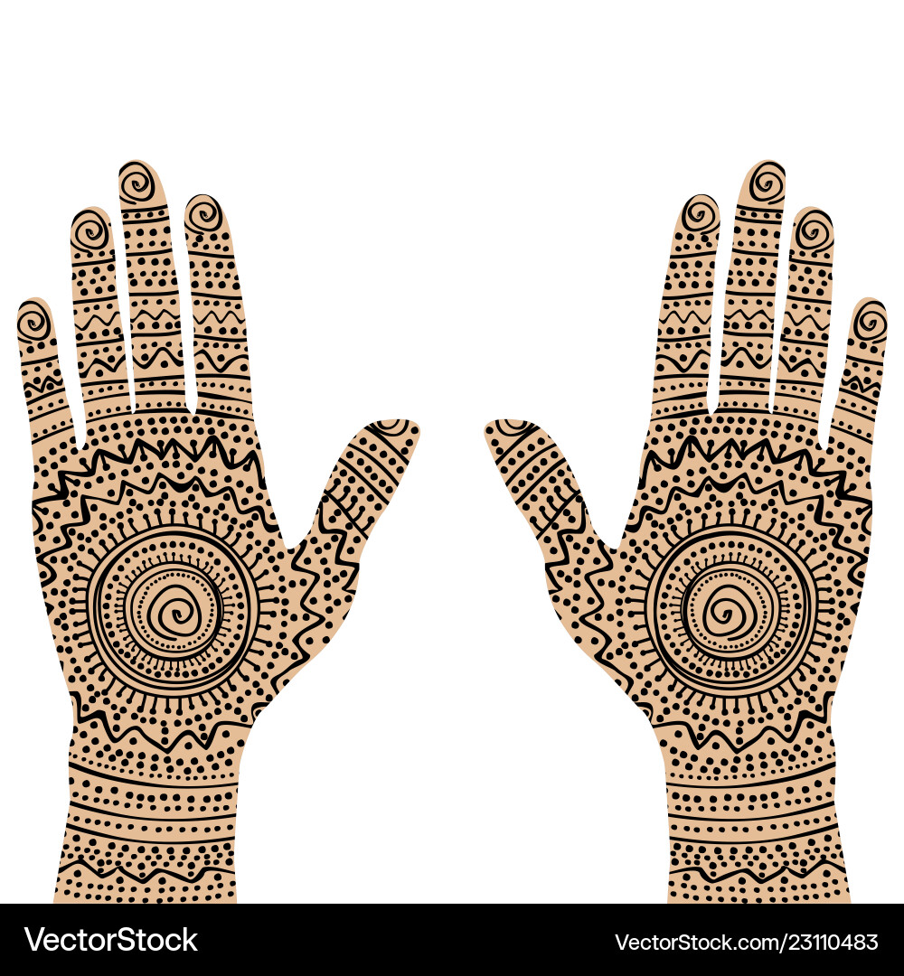 Pair of painting hands Royalty Free Vector Image