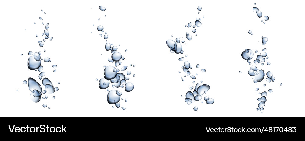 Realistic set of underwater bubbles splash Vector Image